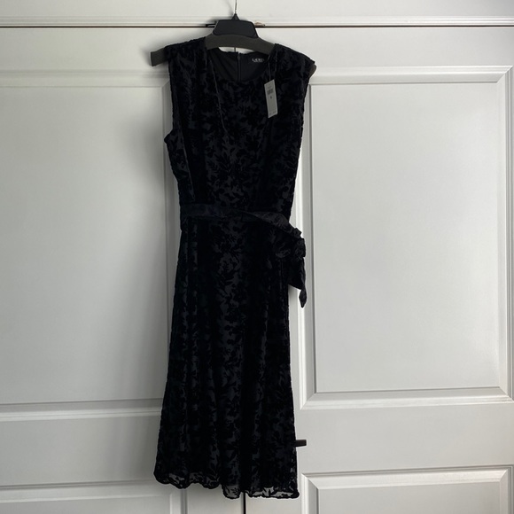 Lauren Ralph Lauren | Dresses | New Lauren Ralph Lauren Womens Burn Out Black Velvet Cocktail ...